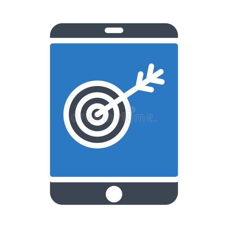 Goal Glyph Color Flat Vector Icon Stock Vector - Illustration of center ...