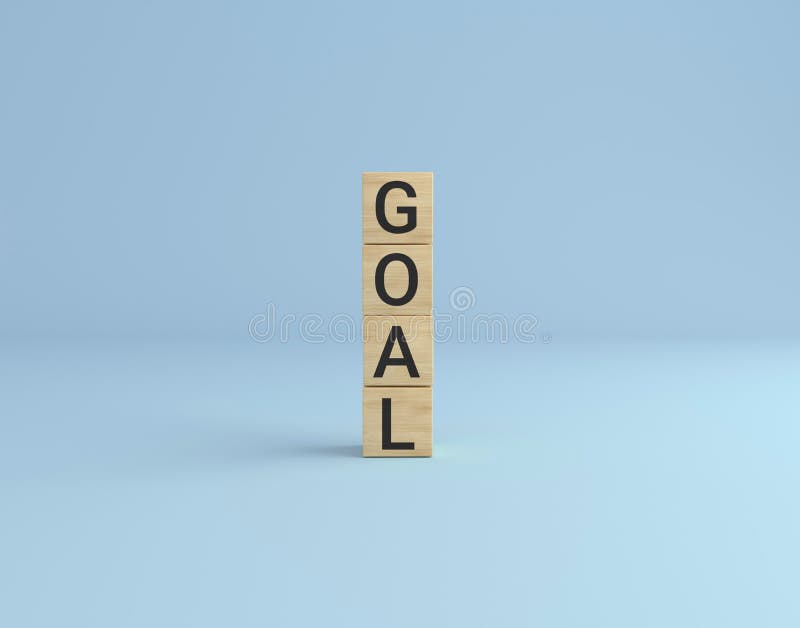 Goal Word Made with Wooden Cube Blocks Tower Stock Image - Image of ...