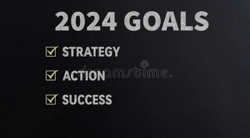New Year 2024 Goal Written on Blackboard Stock Image - Image of ...