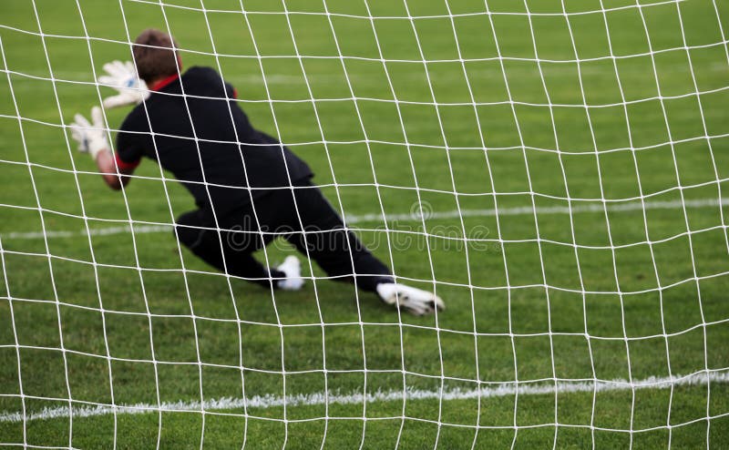 Goalkeeper diving save stock image. Image of action, back - 20835635