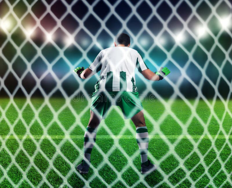Goalkeeper on the field stock photo. Image of grass, field - 66312582