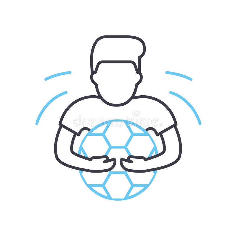 Goalkeeper Line Icon, Outline Symbol, Vector Illustration, Concept Sign ...