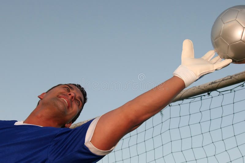 Goalkeeper Saving Ball stock image. Image of collar, grimace - 14655425