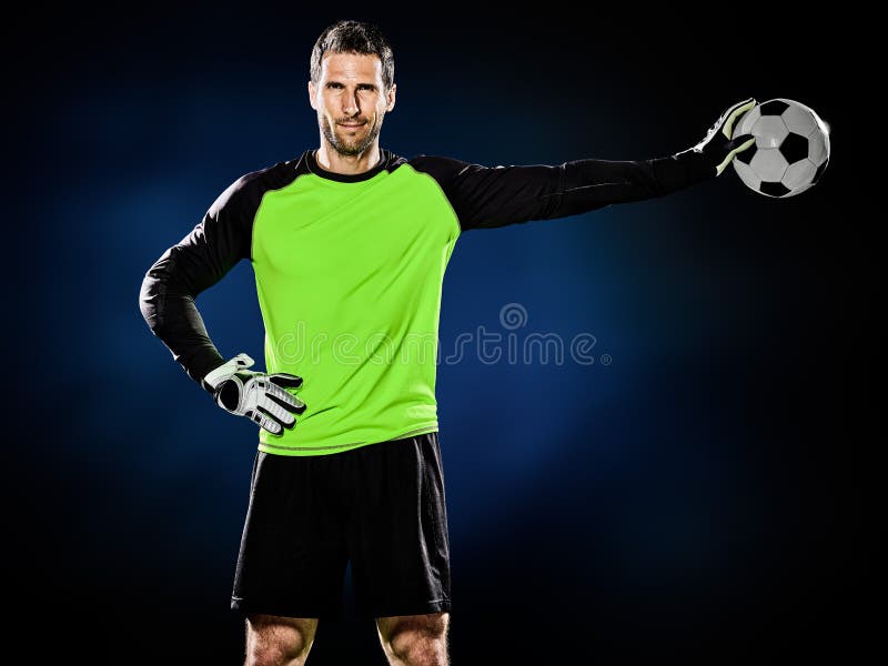 Goalkeeper, Soccer Field and Sports Man Ready in Penalty Kick ...