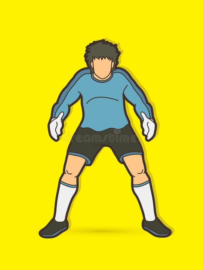 Goalkeeper standing action stock vector. Illustration of defend - 119530916