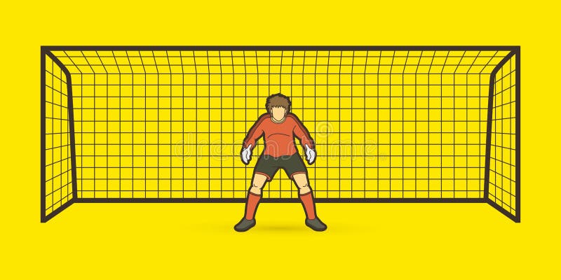 Goalkeeper standing action stock vector. Illustration of pose - 119530893
