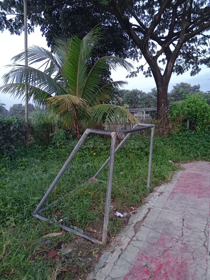 Goalposts without Nets that are Not Maintained Stock Image - Image of ...