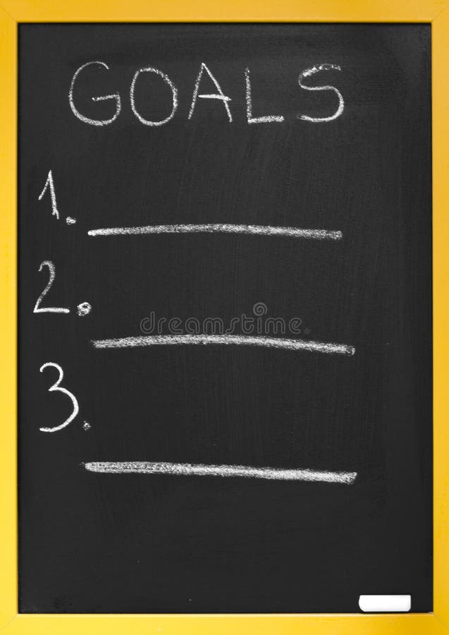 My Goals List on Blackboard Stock Photo - Image of plan, chalkboard ...