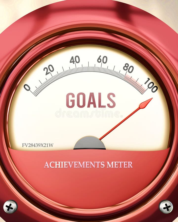 Goals and Achievements Meter that is Hitting a Full Scale, Showing a ...