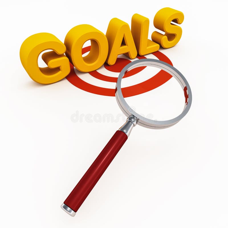 Red Goals Word Shows Objectives Hope and Future Stock Illustration ...
