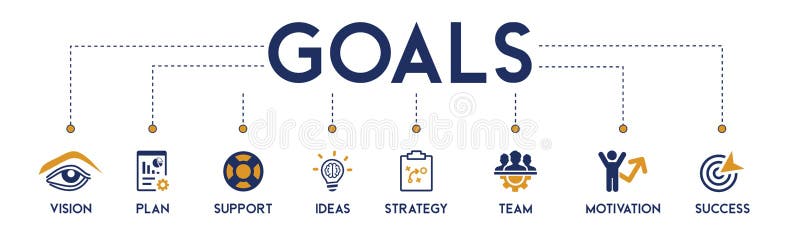 Goals Banner Web Icon Vector Illustration Concept Stock Vector ...