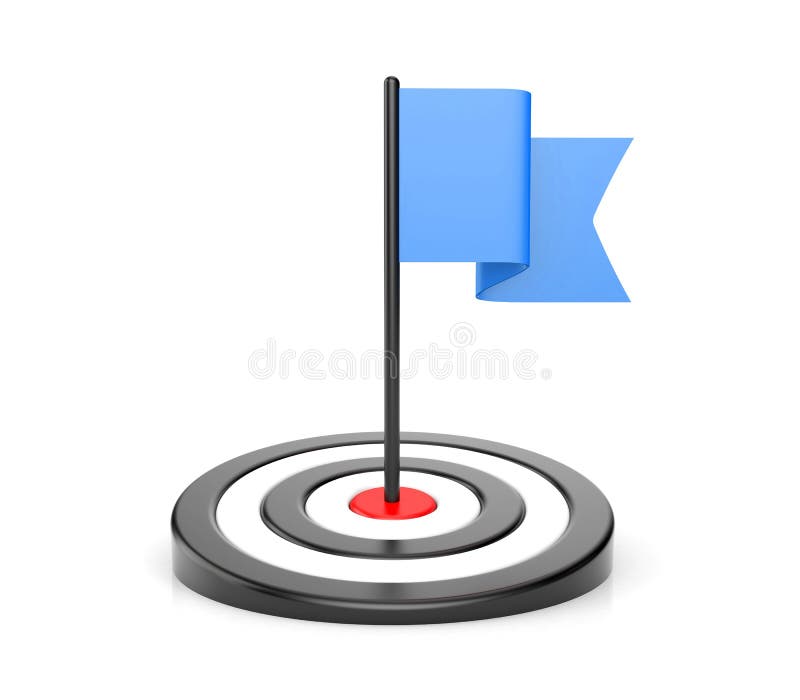 Goals - Red Flag and Black Target Stock Illustration - Illustration of ...