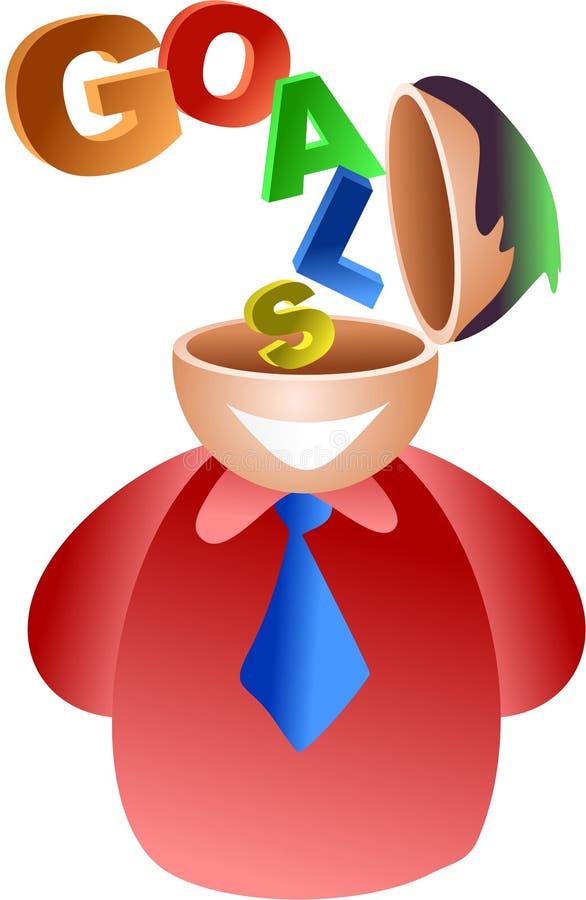 Goals brain stock illustration. Illustration of open, words - 983839