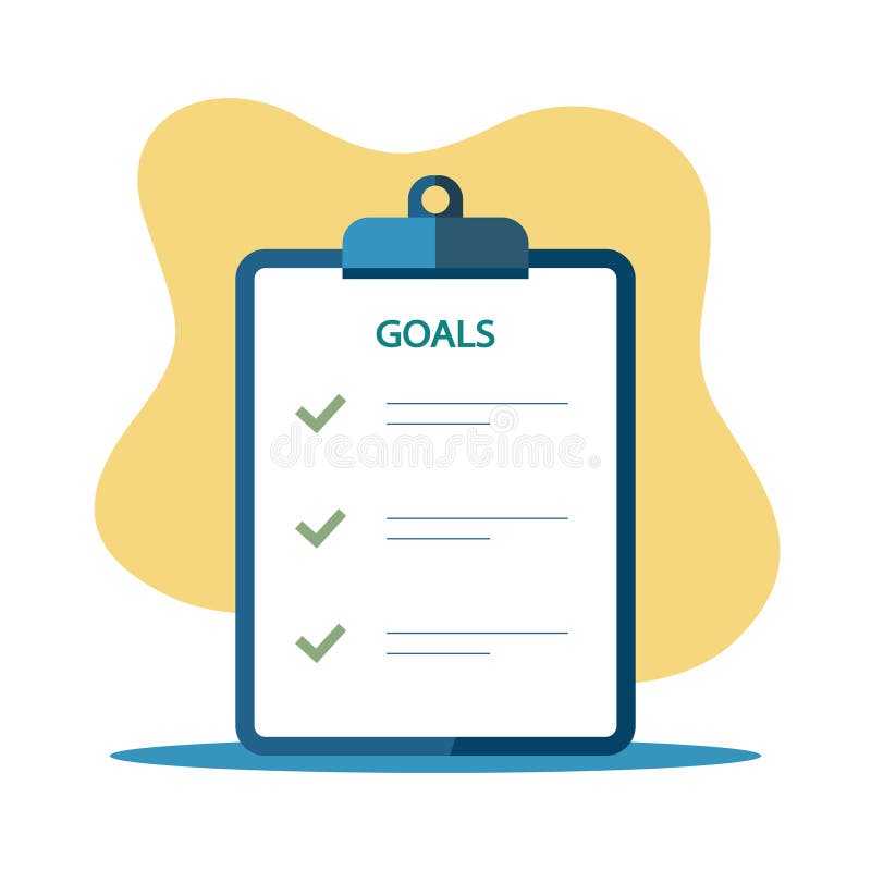 Goals Checklist with Marks and Text. Flat Vector Illustration Stock ...
