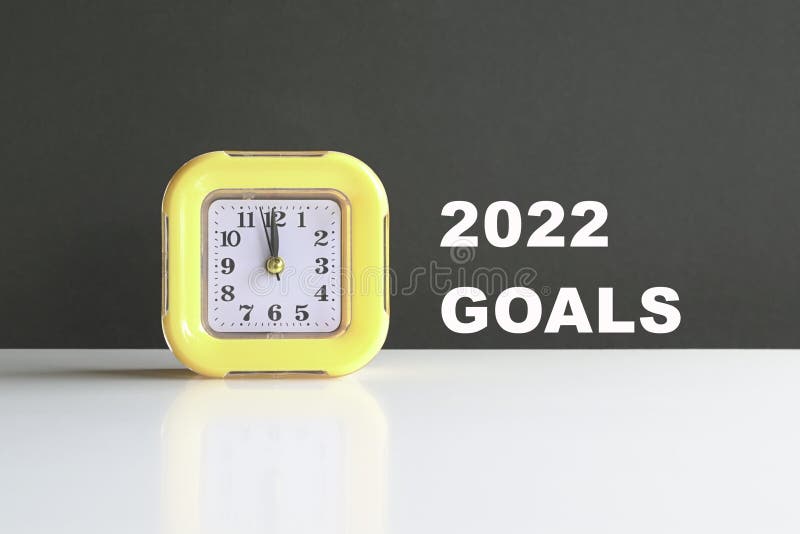 2022 Goals. with Clock on Table Stock Photo - Image of goals ...