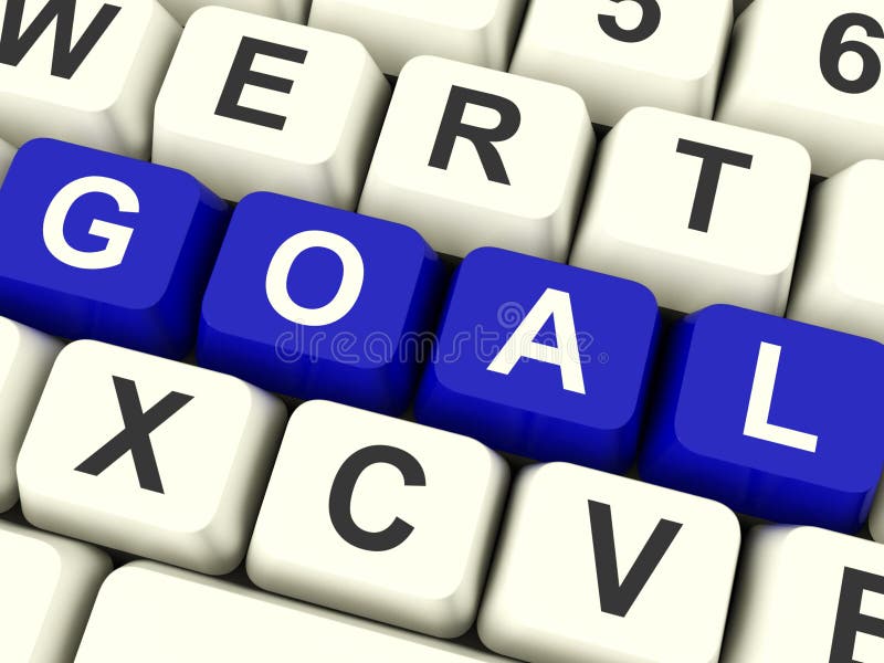Goals Computer Keys Showing Objectives Hope and Future Stock Image ...