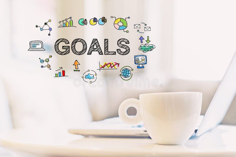 Goals Concept with a Cup of Coffee Stock Photo - Image of setting ...