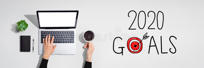 2020 Goals Concept with Person Using Laptop Computer Stock Image ...