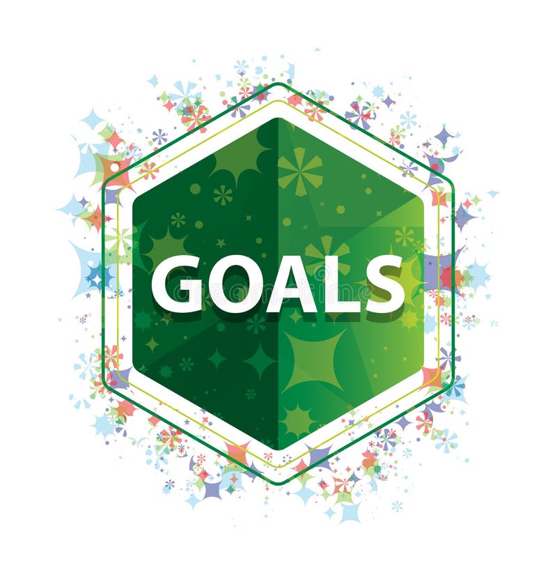 Goals Floral Plants Pattern Green Hexagon Button Stock Illustration ...