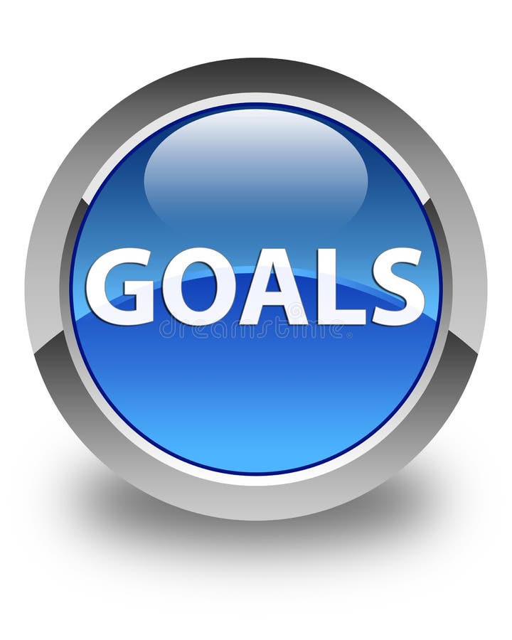 Goals Glossy Blue Round Button Stock Illustration - Illustration of ...