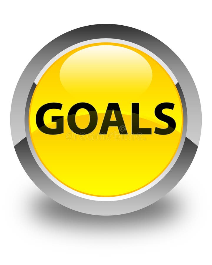 Goals Glossy Yellow Round Button Stock Illustration - Illustration of ...