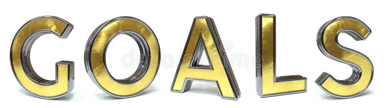 Goals golden text stock illustration. Illustration of silver - 118930163
