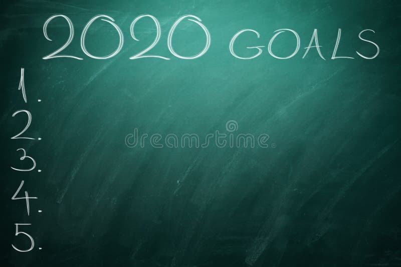 2020 Goals on Green Board. Chalkboard Stock Photo - Image of learning ...