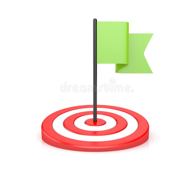 Goals - Green Flag and Red Target Stock Illustration - Illustration of ...