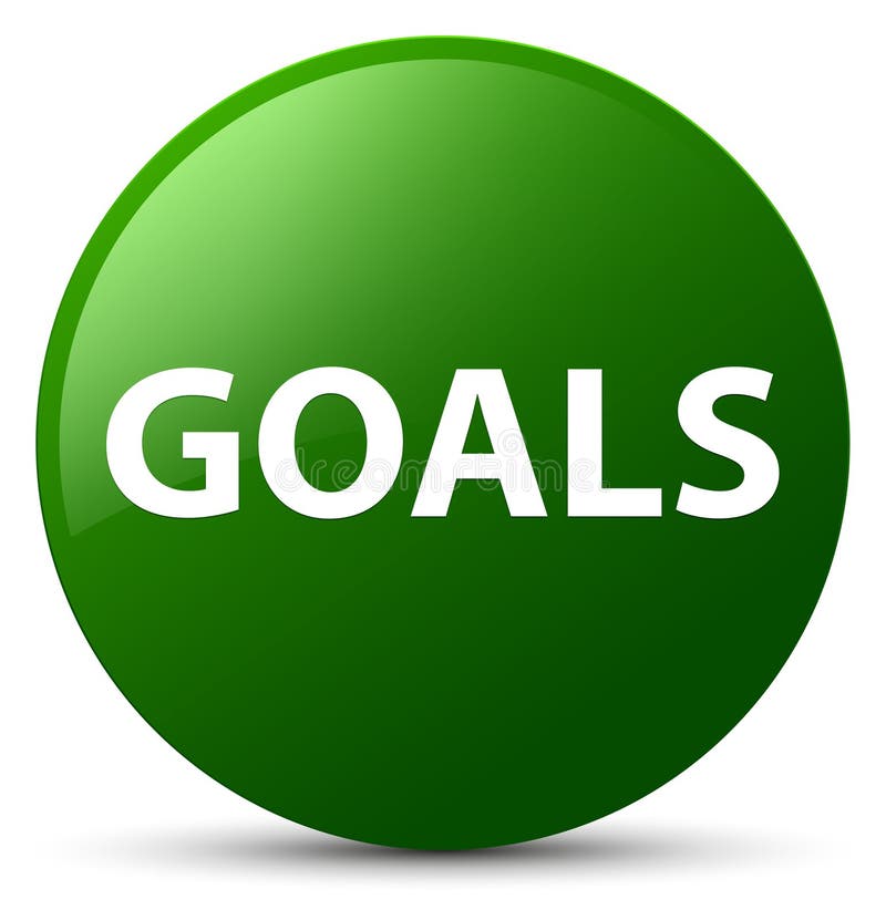 Goals green round button stock illustration. Illustration of text ...