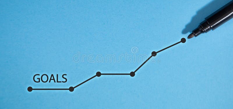 Goals Growth Graph with a Marker Stock Image - Image of strategy ...