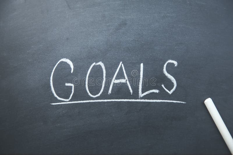 Goals Handwritten with White Chalk on a Blackboard Stock Image - Image ...
