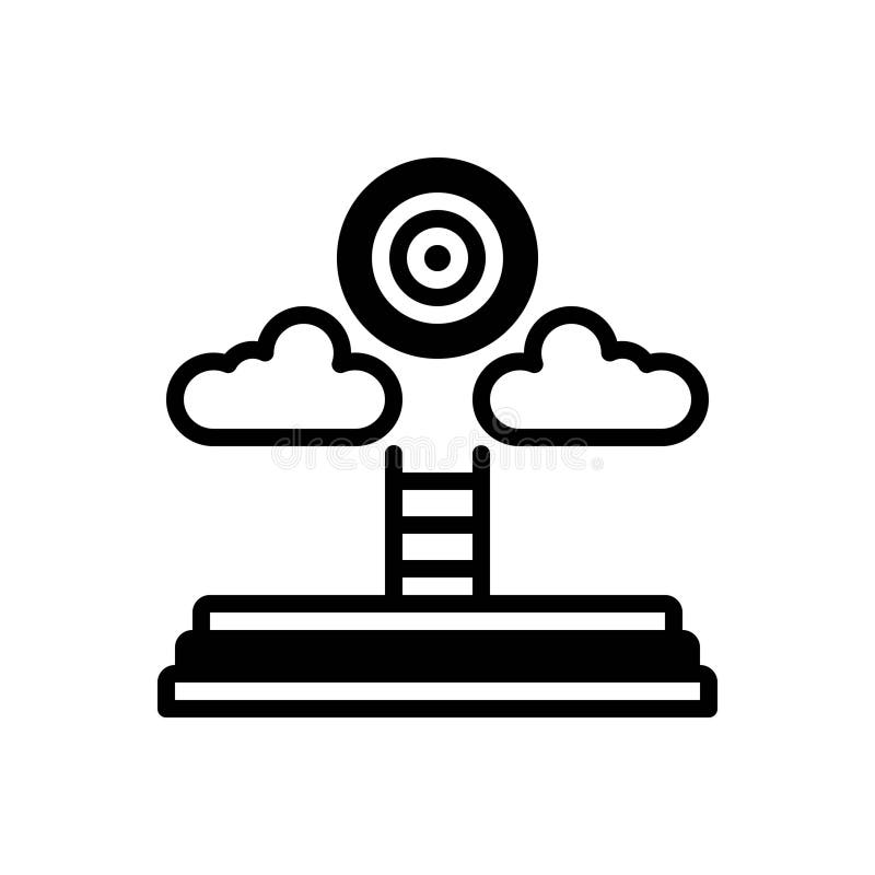 Black Solid Icon for Goals, Achieve and Success Stock Illustration ...