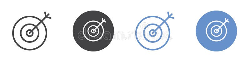 Goals Icon Flat Set in Black and White Color Stock Vector ...