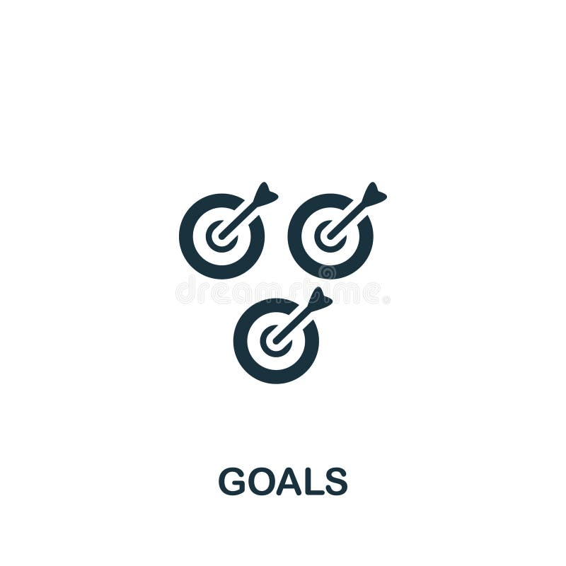 Goals Icon Monochrome Simple Sign From Performance Collection Stock