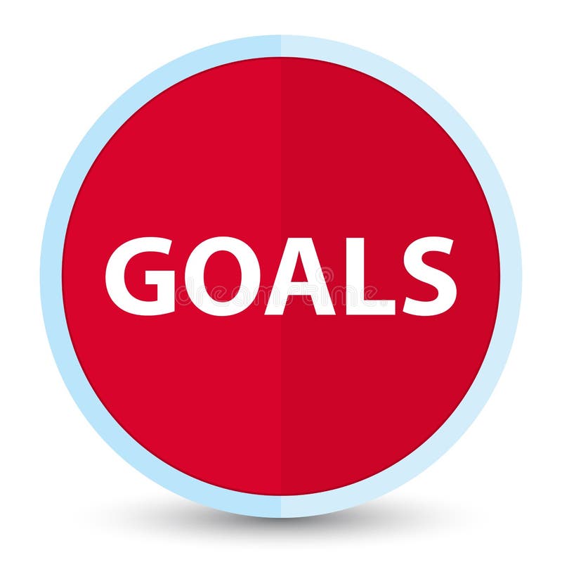 Goals Flat Prime Red Round Button Stock Vector - Illustration of text ...