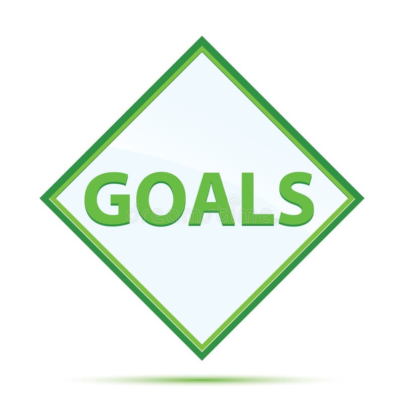 Goals Green Word Text Hanging on Rope on White Stock Illustration ...