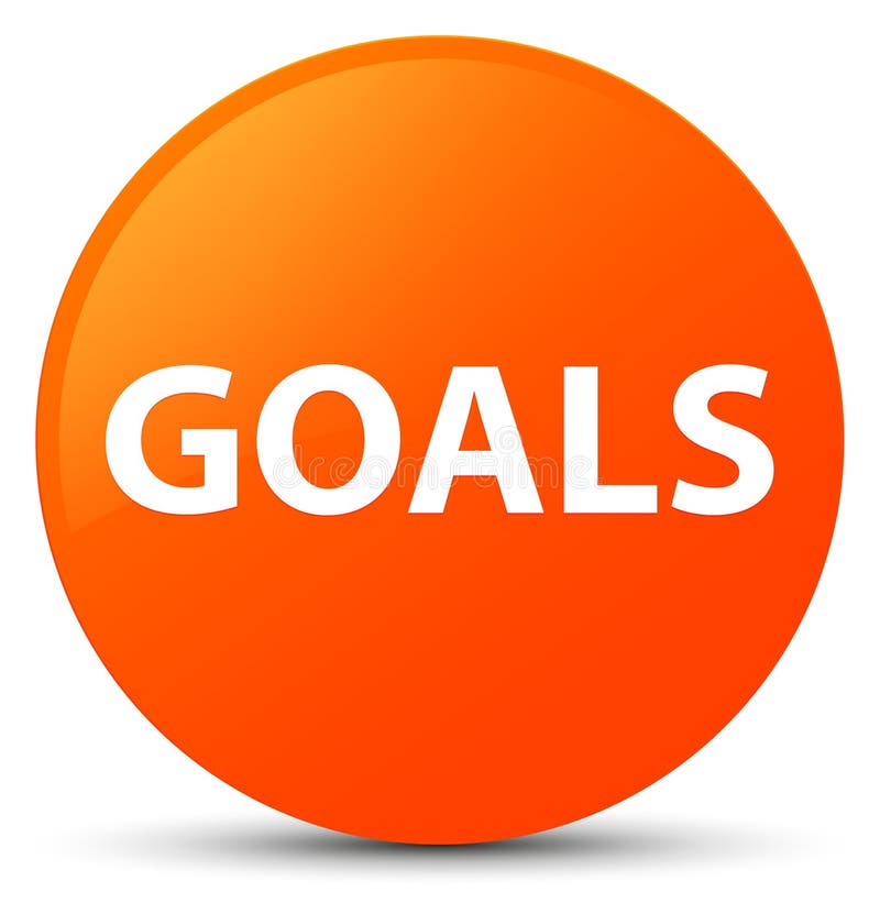 Goals orange round button stock illustration. Illustration of round ...