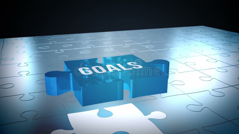 Goals Jigsaw Falling into Place Stock Video - Video of animation, blue ...
