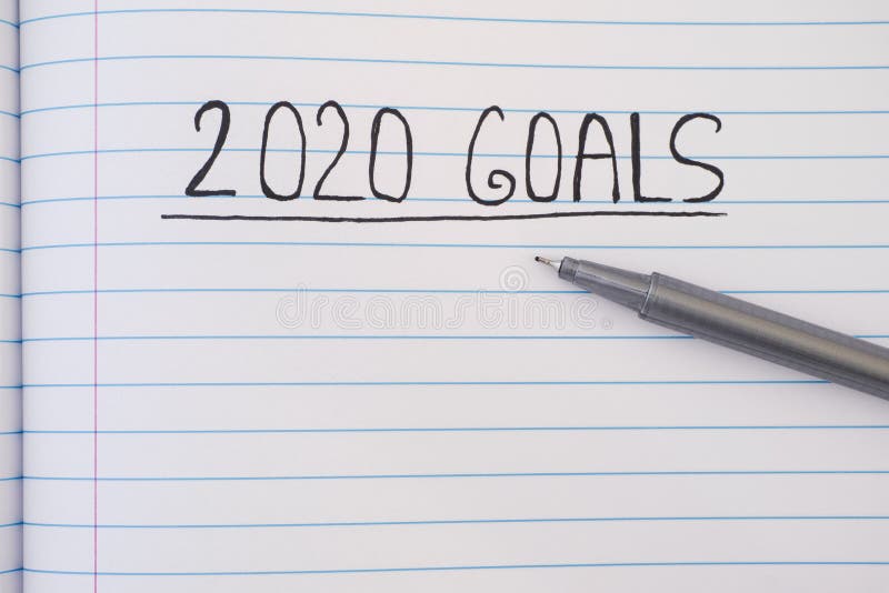 2020 Goals List on Notebook Sheet Stock Image - Image of goals, close ...