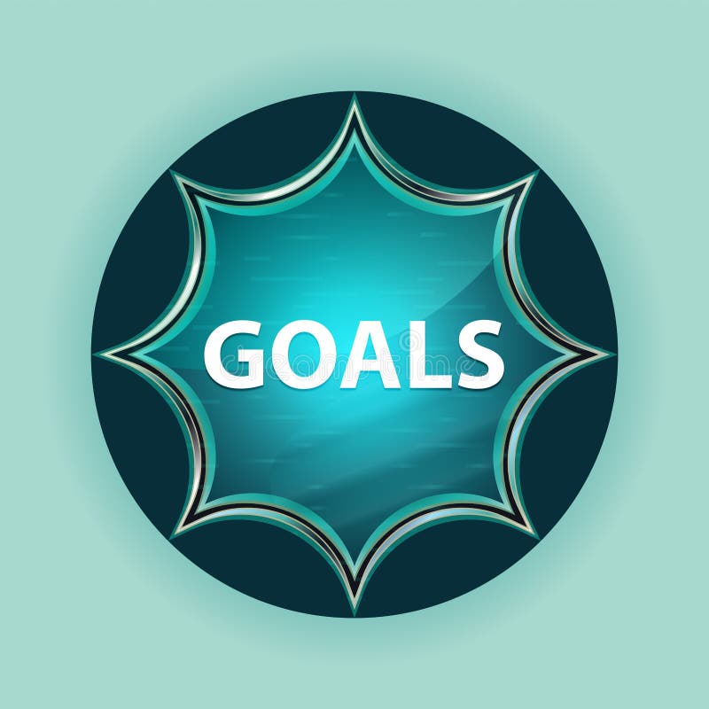 Goals Magical Glassy Sunburst Blue Button Sky Blue Background Stock ...