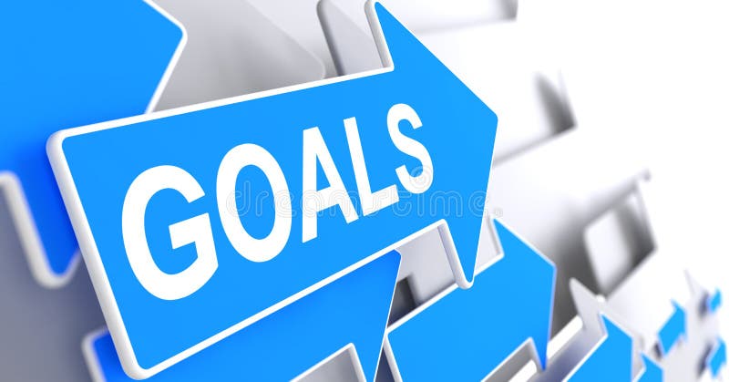 Goals - Message on the Blue Pointer. 3D. Stock Illustration ...