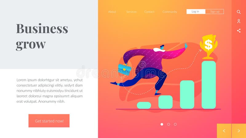 Goals and Objectives Landing Page Template. Stock Vector - Illustration ...