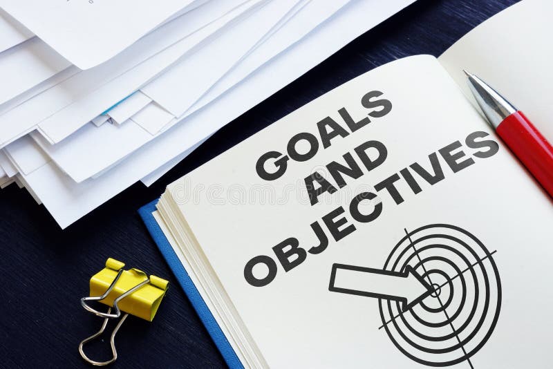 Goals and Objectives are Shown Using the Text and Picture of Aim Stock ...