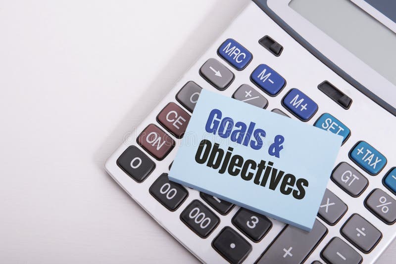 Goals and Objectives Words Written on Card Stock Photo - Image of ...
