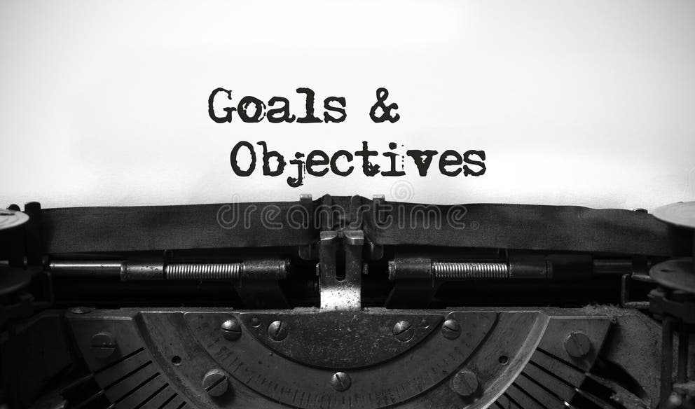 Goals and Objectives Words Written on a Vintage Typewriter Stock Image ...