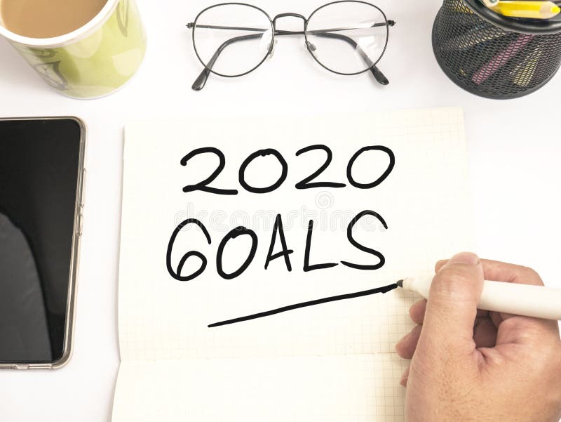 Goals Plans Resolutions for 2020 New Year Stock Image - Image of text ...