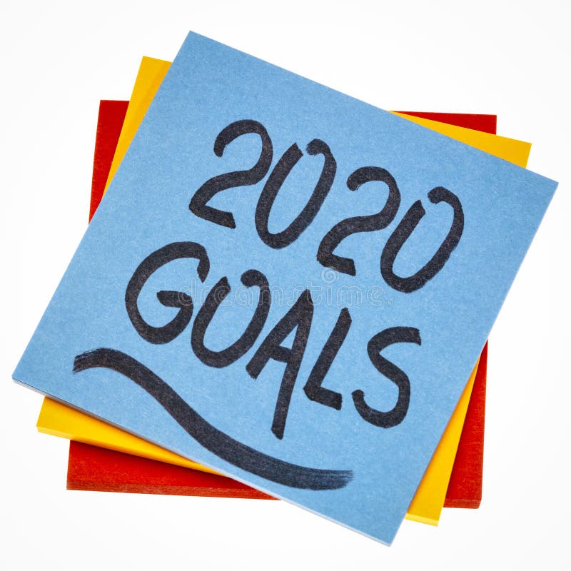 2020 goals reminder note stock image. Image of year - 158182573