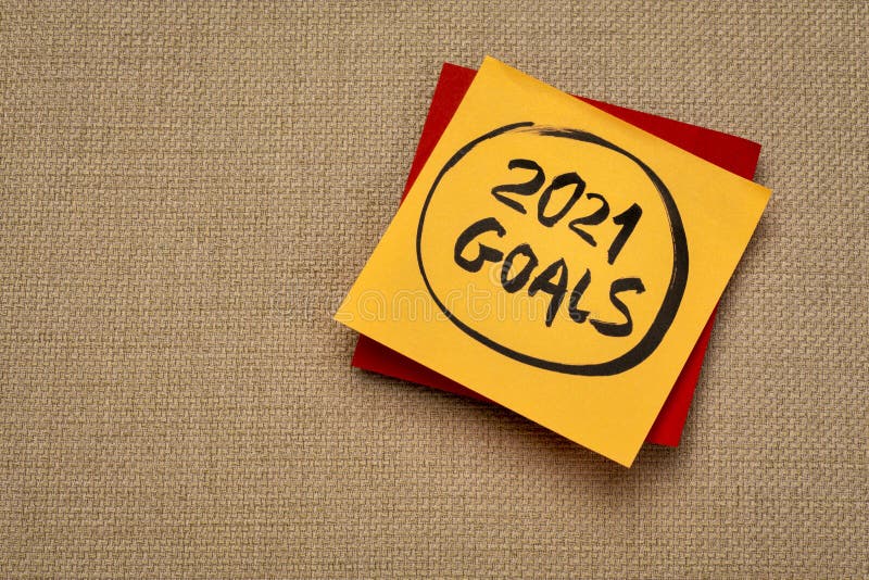 2021 goals reminder note stock photo. Image of setting - 205989898