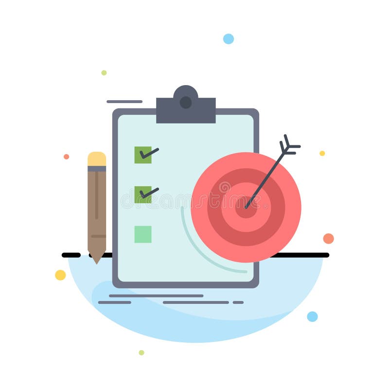 Goals, Report, Analytics, Target, Achievement Flat Color Icon Vector ...