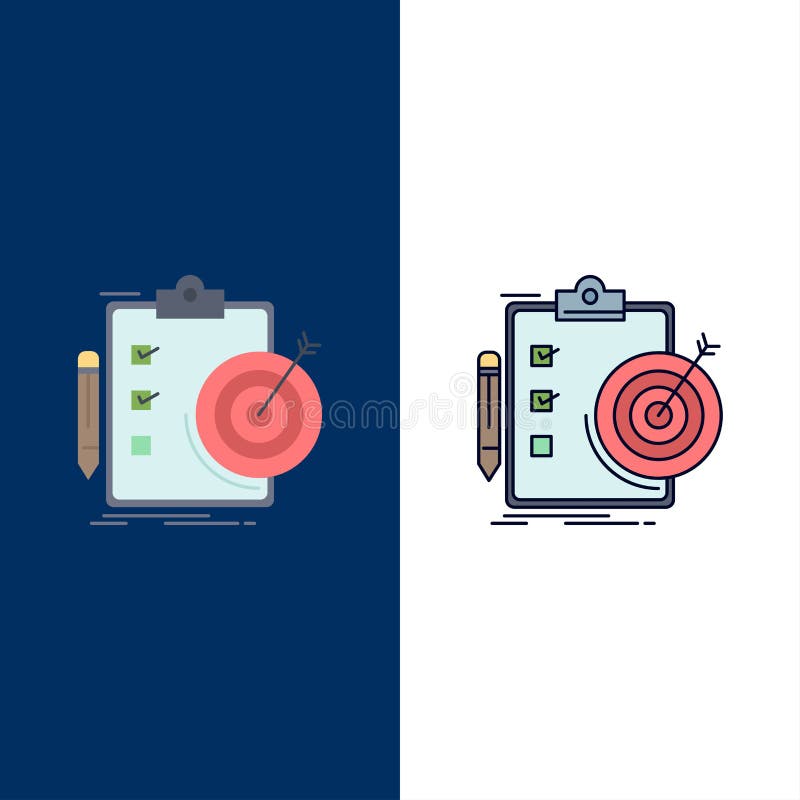 Goals, Report, Analytics, Target, Achievement Flat Color Icon Vector ...
